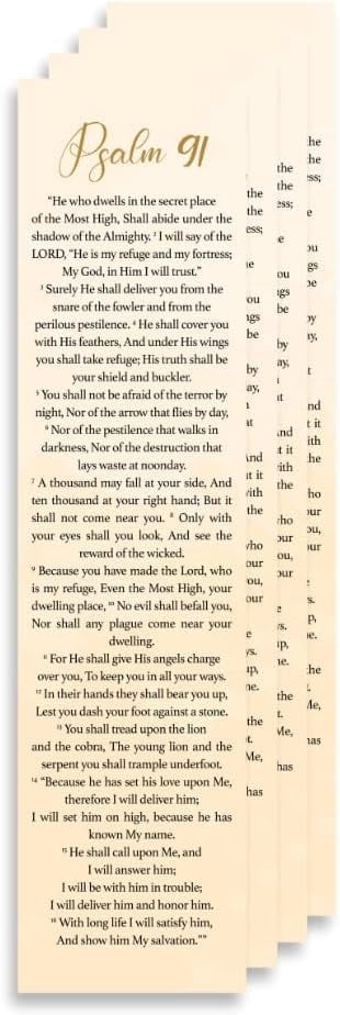 Christian Verses Bookmark | Page Marker Divider | Psalm 91 (Pack of 4 ...