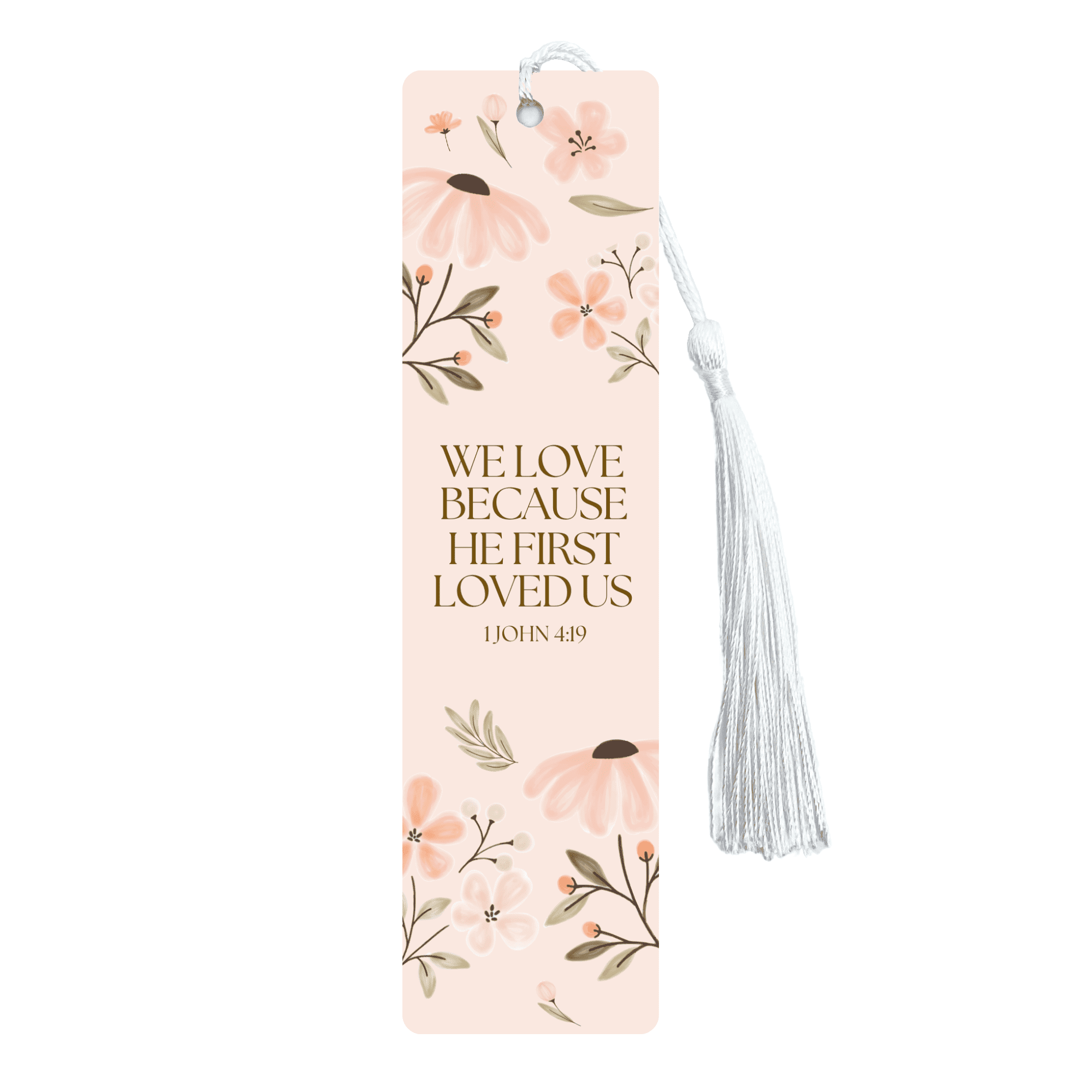 Christian Verses Metal Bookmark | Page Marker Divider | We Love Because ...