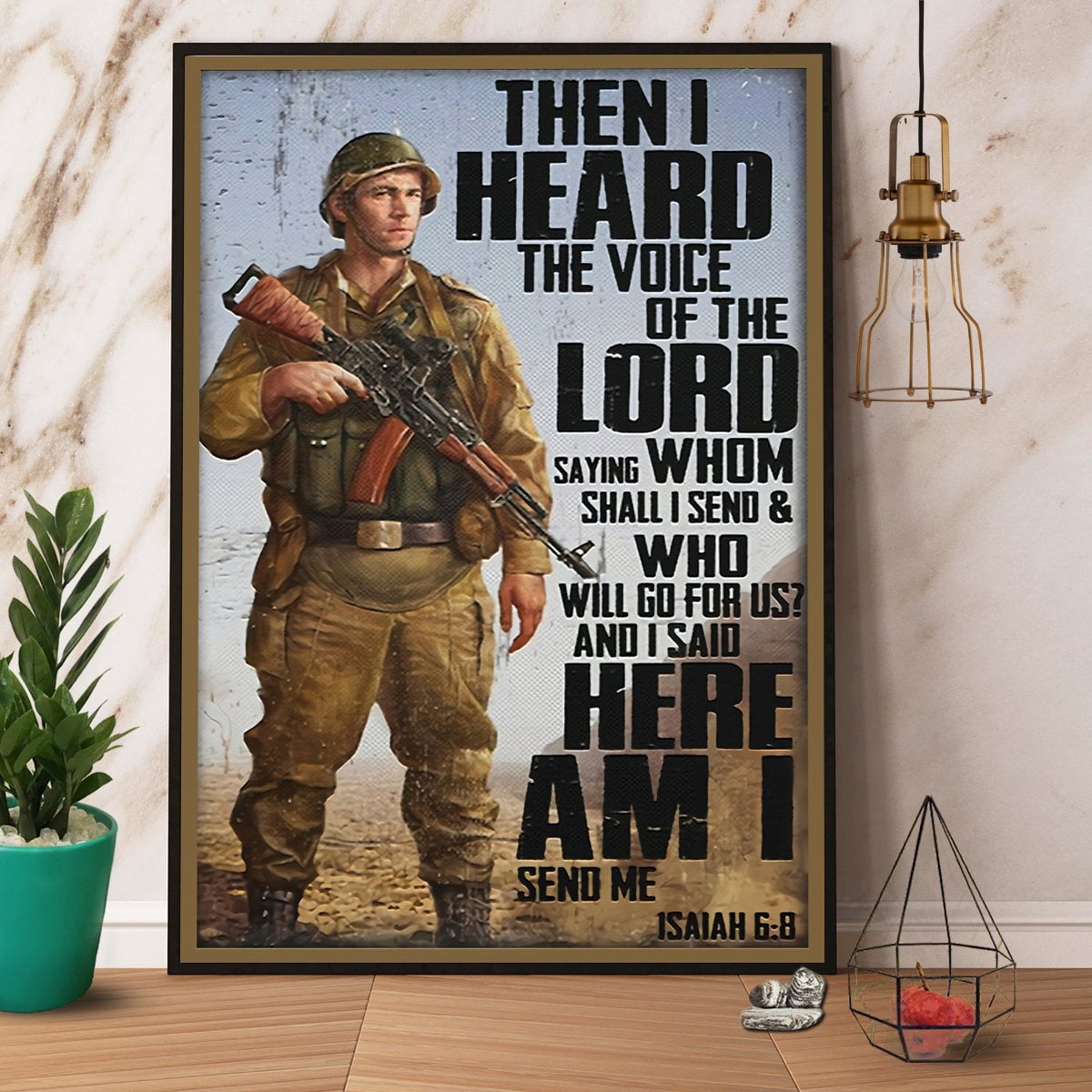 Christian Veteran Then I Heard The Voice Of Lord Army Vertical Paper ...