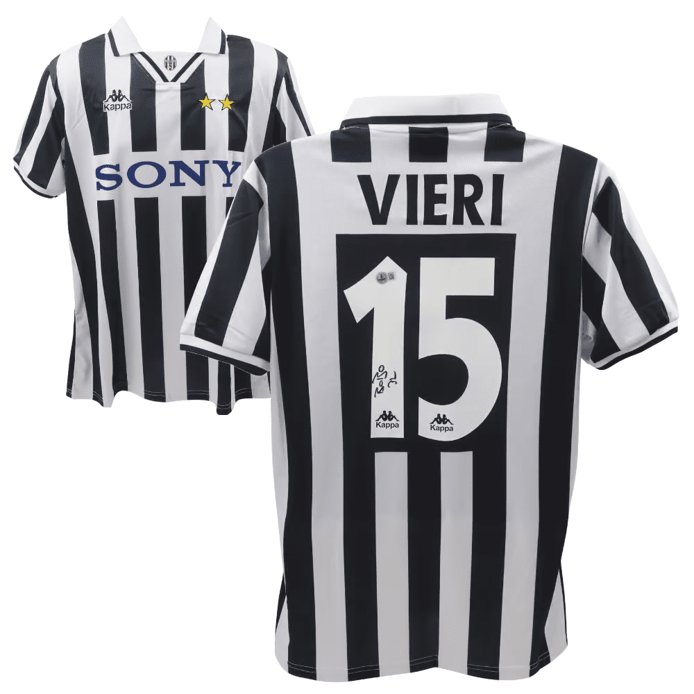 Christian Vieri Signed Juventus FC Home Soccer Jersey #15 with Beckett ...