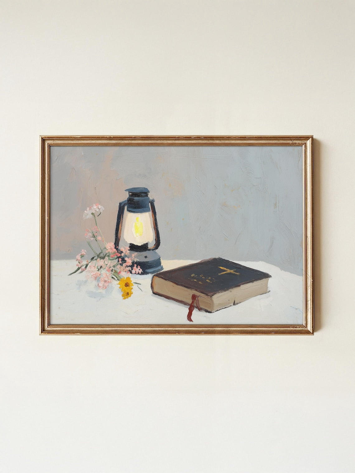 Christian Vintage Bible and Lantern Still Life Artwork, Unframed Paper ...