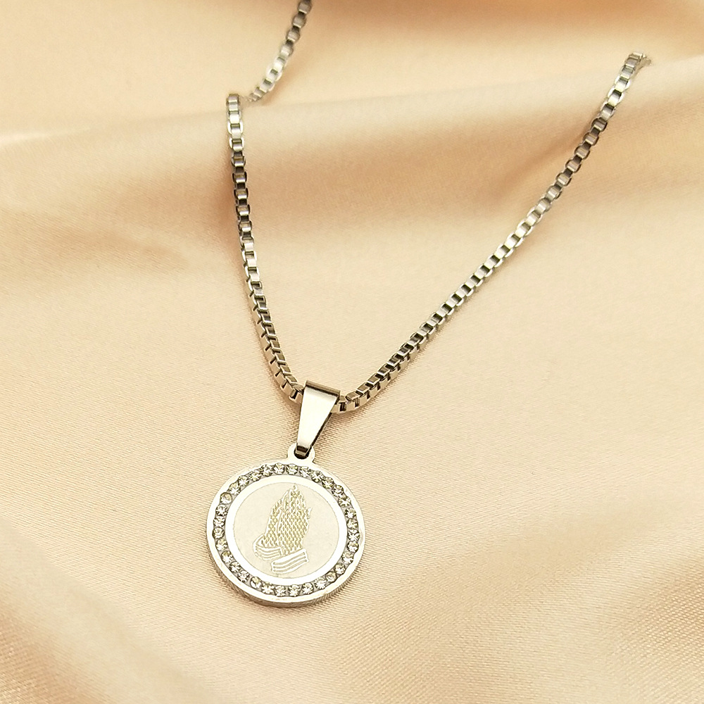 Christian Virgin Mary Guadalupe Medal 14K Yellow Gold Necklace for Men ...