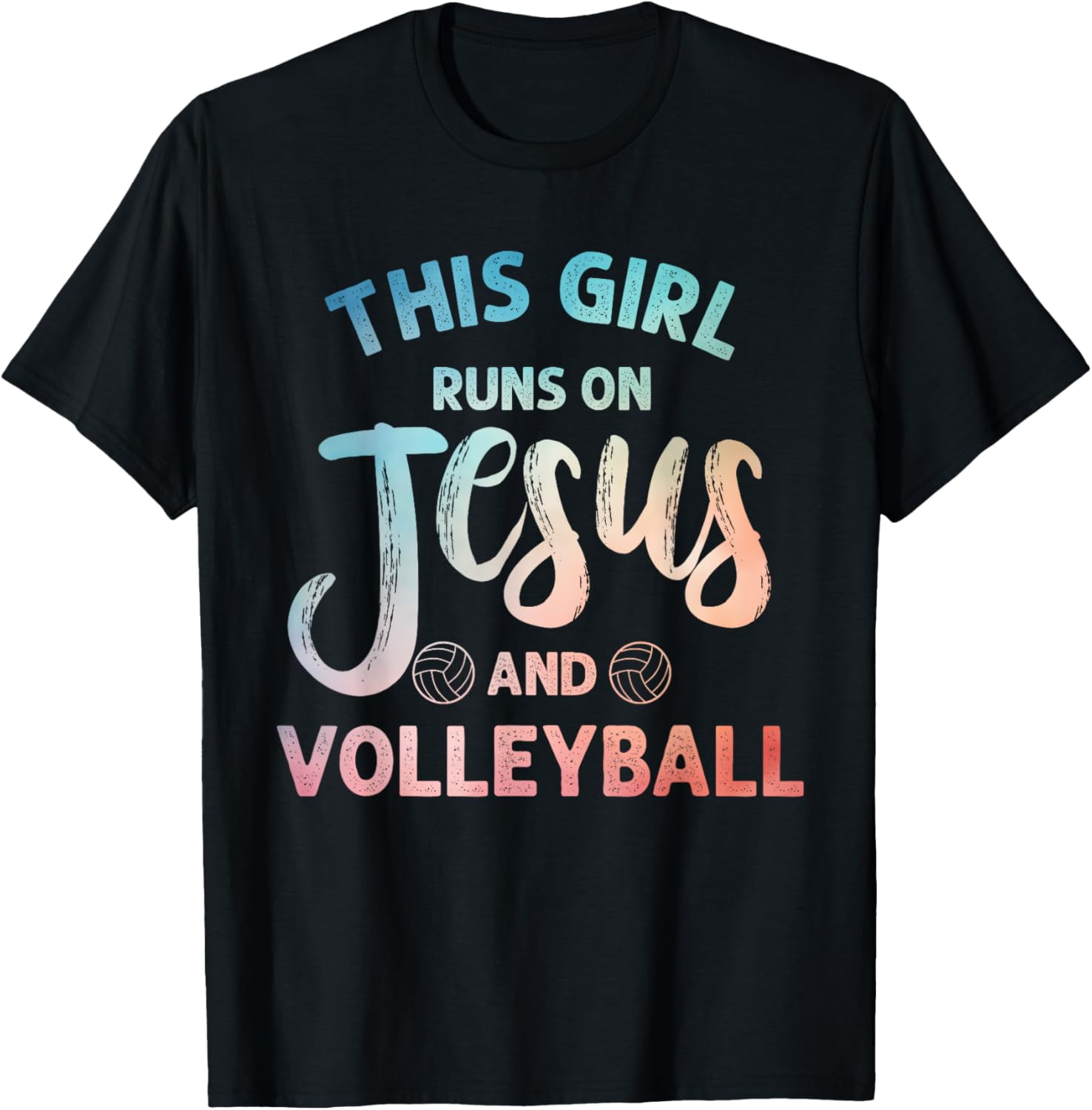 Christian Volleyball Art For Girls Women Volleyball Player T-Shirt ...
