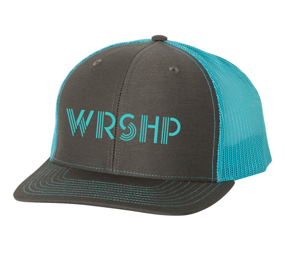 Christian WRSHP Worship Jesus Mens Embroidered Mesh Back Trucker Hat ...