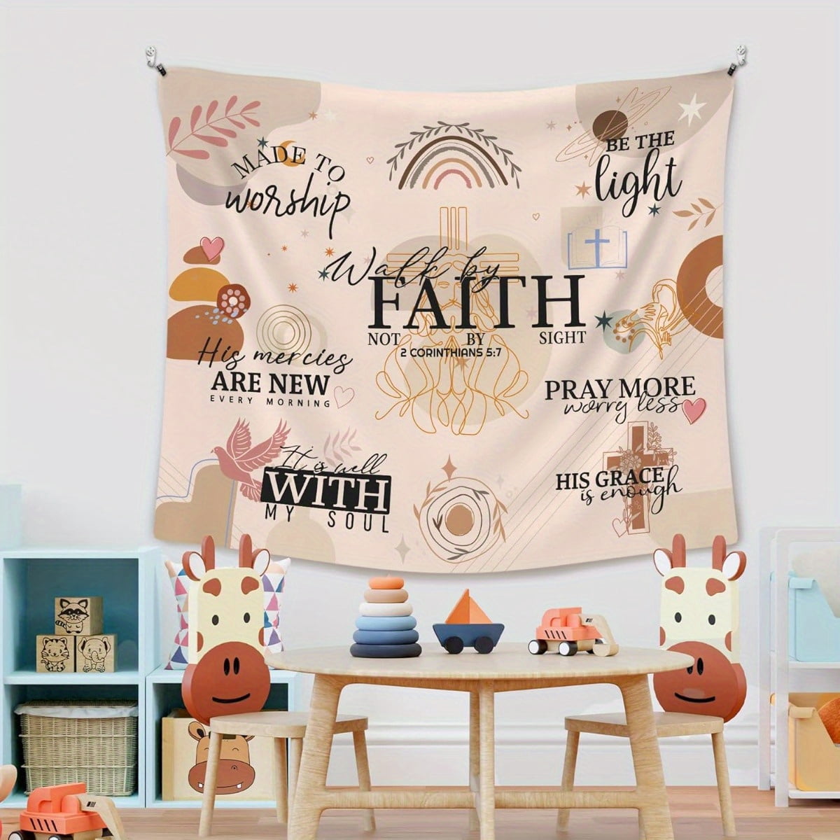 Christian "Walk By Faith, Not By Sight" Tapestry, Bohemian Style Bible ...