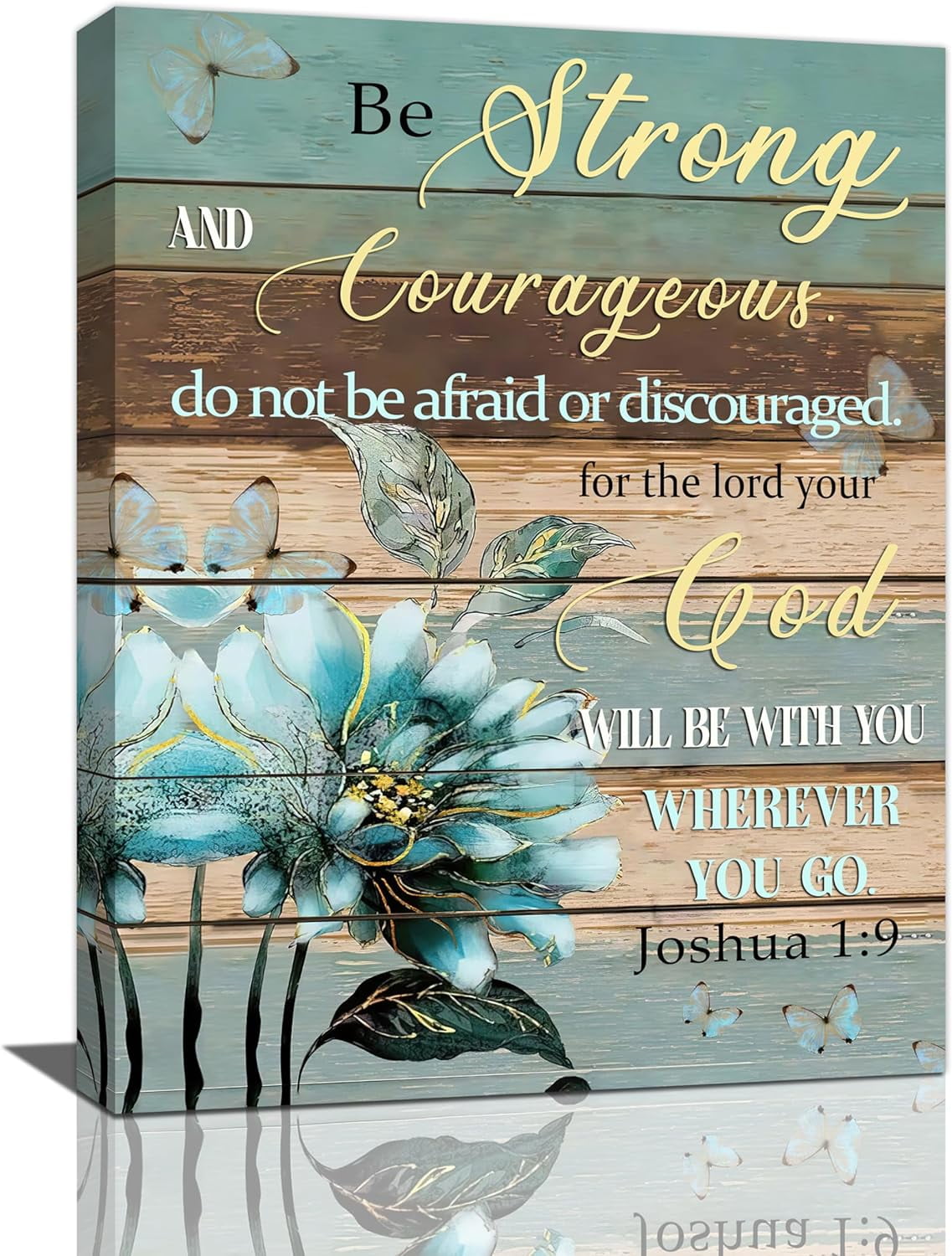 Christian Wall Art Bible Verse Floral Pictures Wall Decor Religious ...