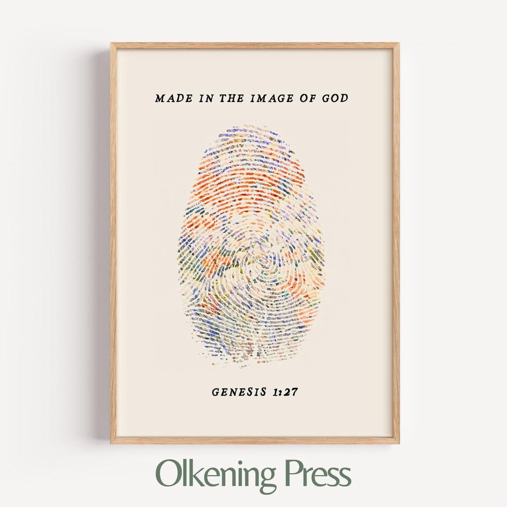 Christian Wall Art - Bible Verse Poster with Genesis Map Design ...