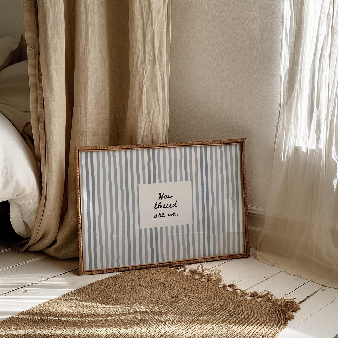 Christian Wall Art Bible Verse Print: How Blessed Are We Dusty Blue ...