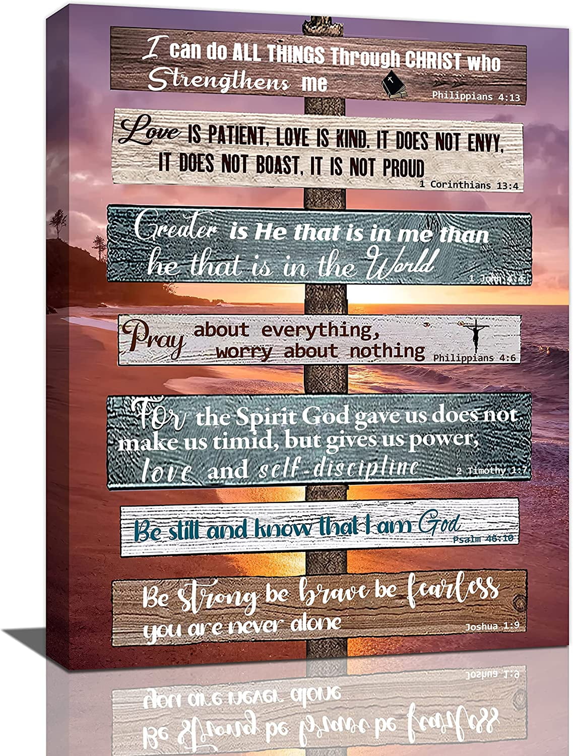 Christian Wall Art Bible Verses Motivational Canvas Picture Scripture ...