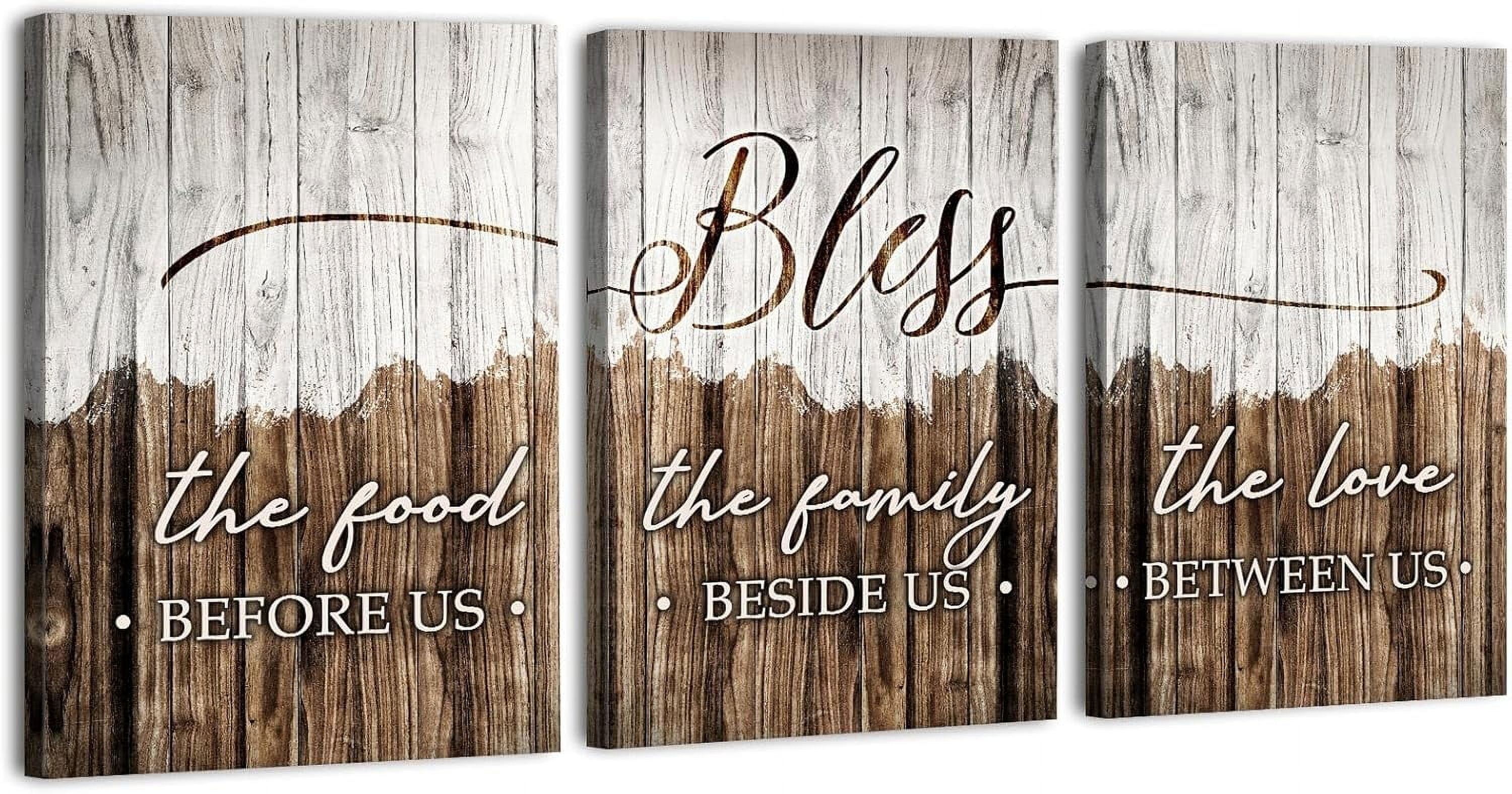 Christian Wall Art Bless the Food Before Us Wall Decor Canvas Pictures ...