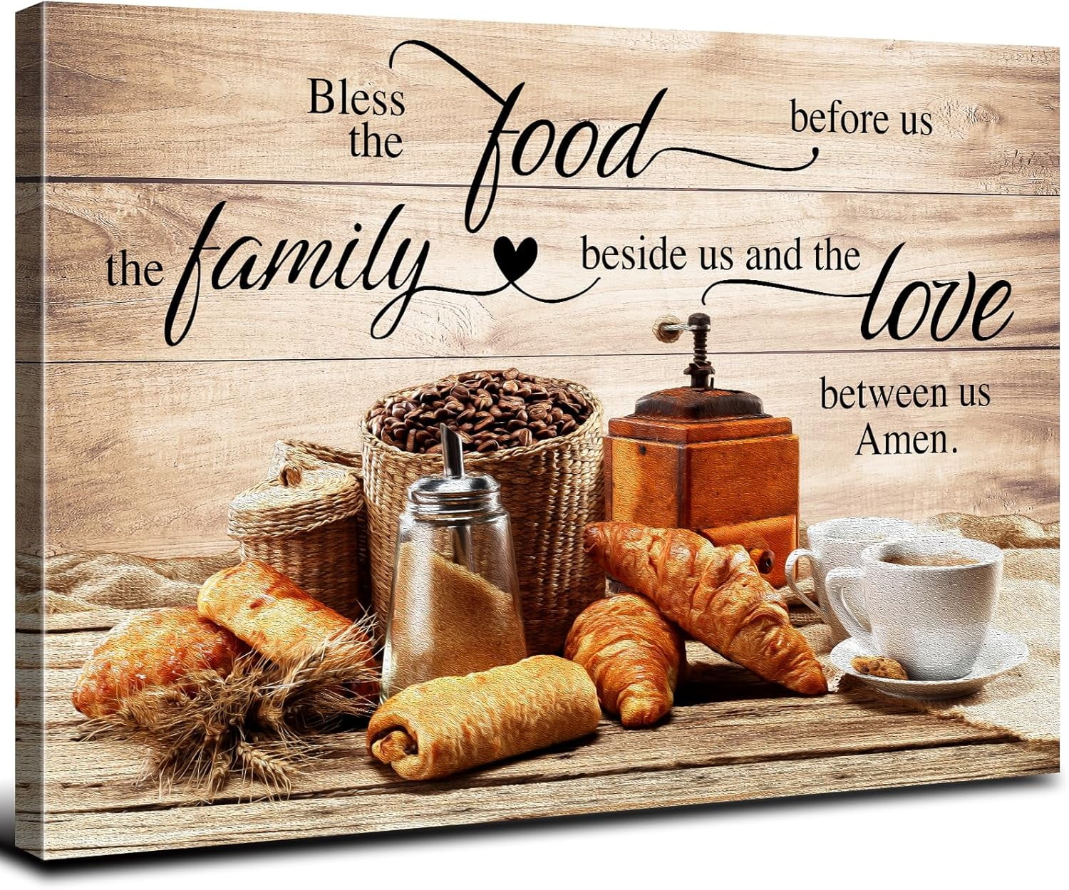 Christian Wall Art Bless The Food Before Us Wall Decor for Kitchen ...