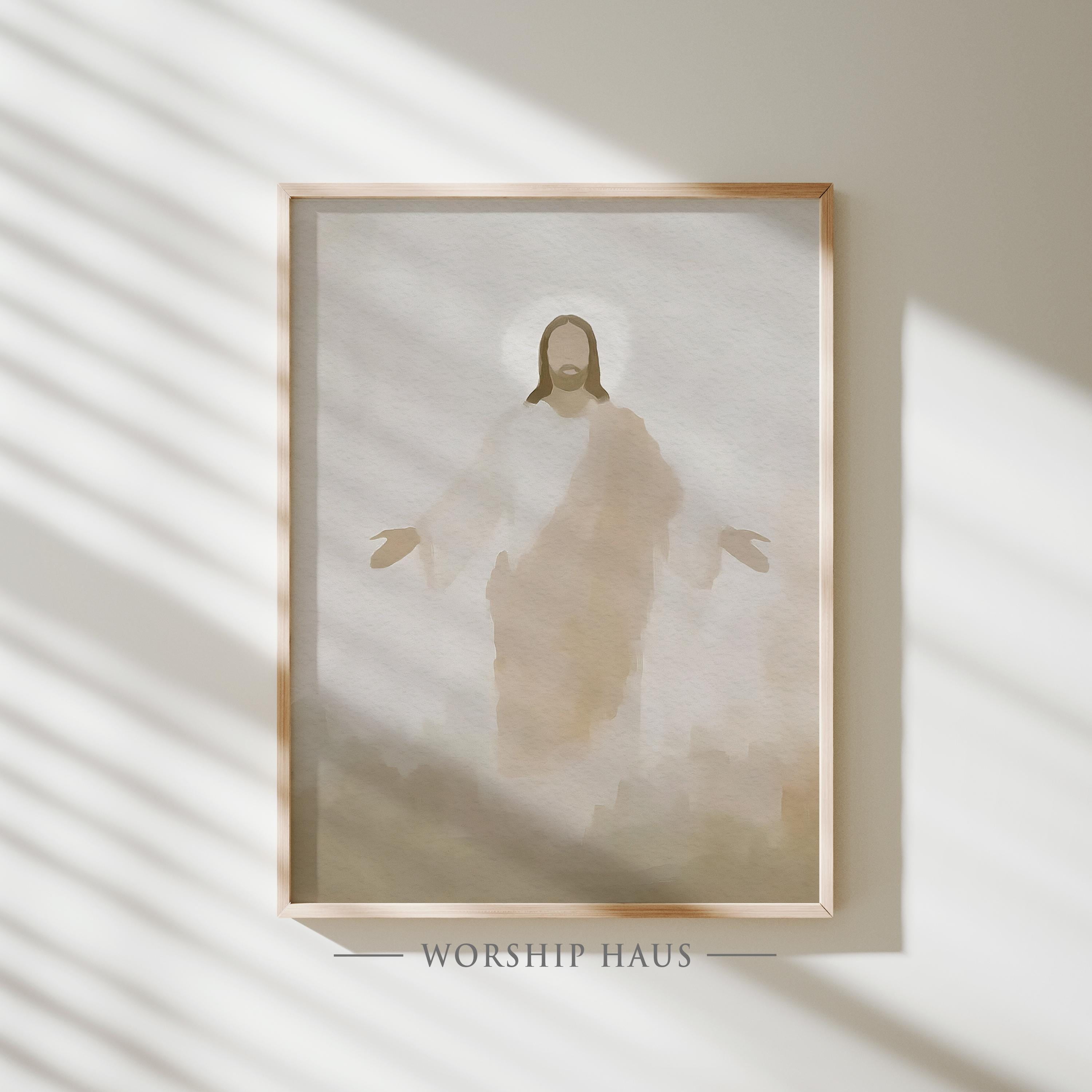 Christian Wall Art, Boho Jesus Print, Scripture Inspired Neutral ...