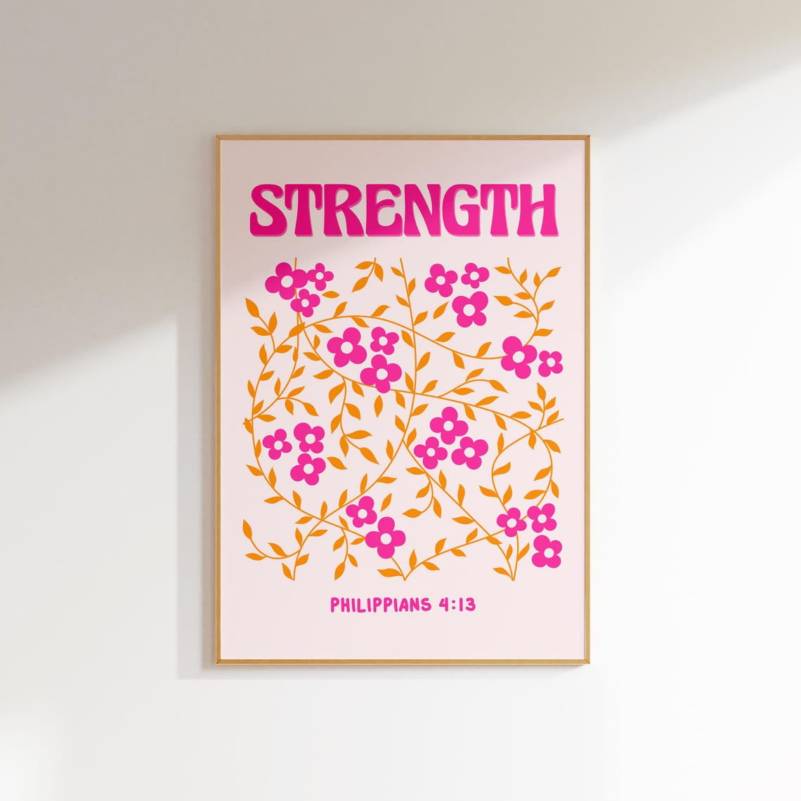 Christian Wall Art Botanical Print Dorm Room Decor, Retro Wall Art ...