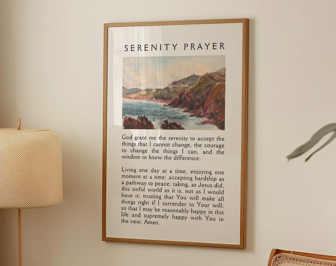 Christian Wall Art, Christian Serenity Prayer, Landscape Christian ...