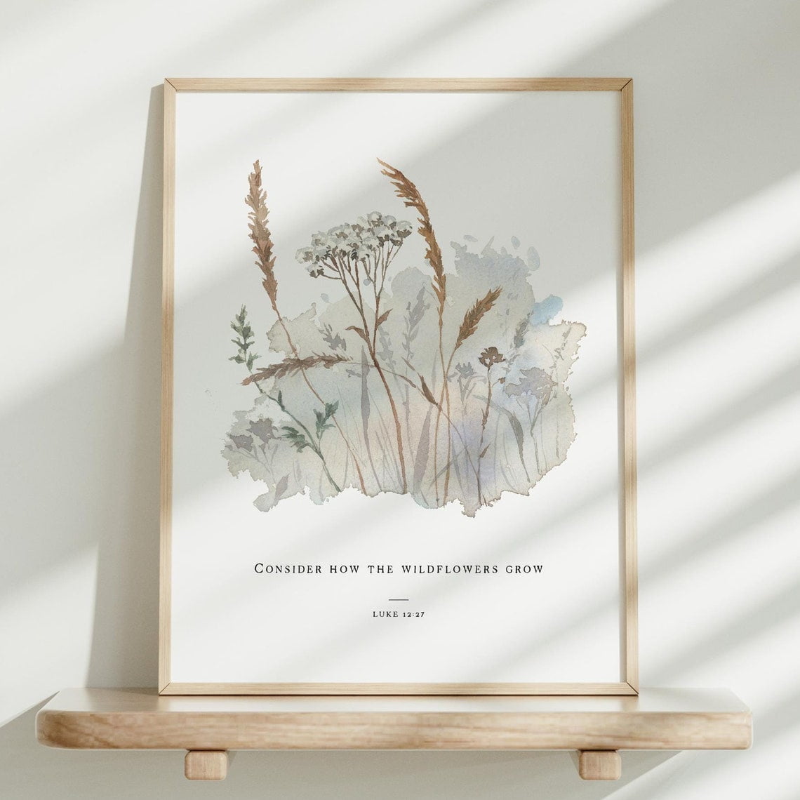 Christian Wall Art, Consider How The Wildflowers Grow, Luke 12 27 Print ...