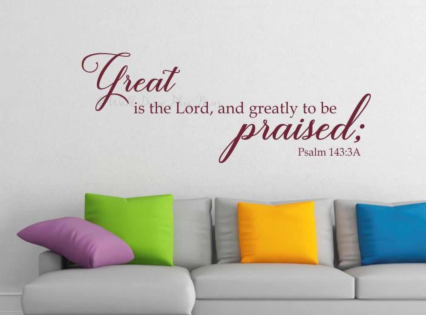 Christian Wall Art Decal, Greatly To Be Praised Word Stickers for Home ...