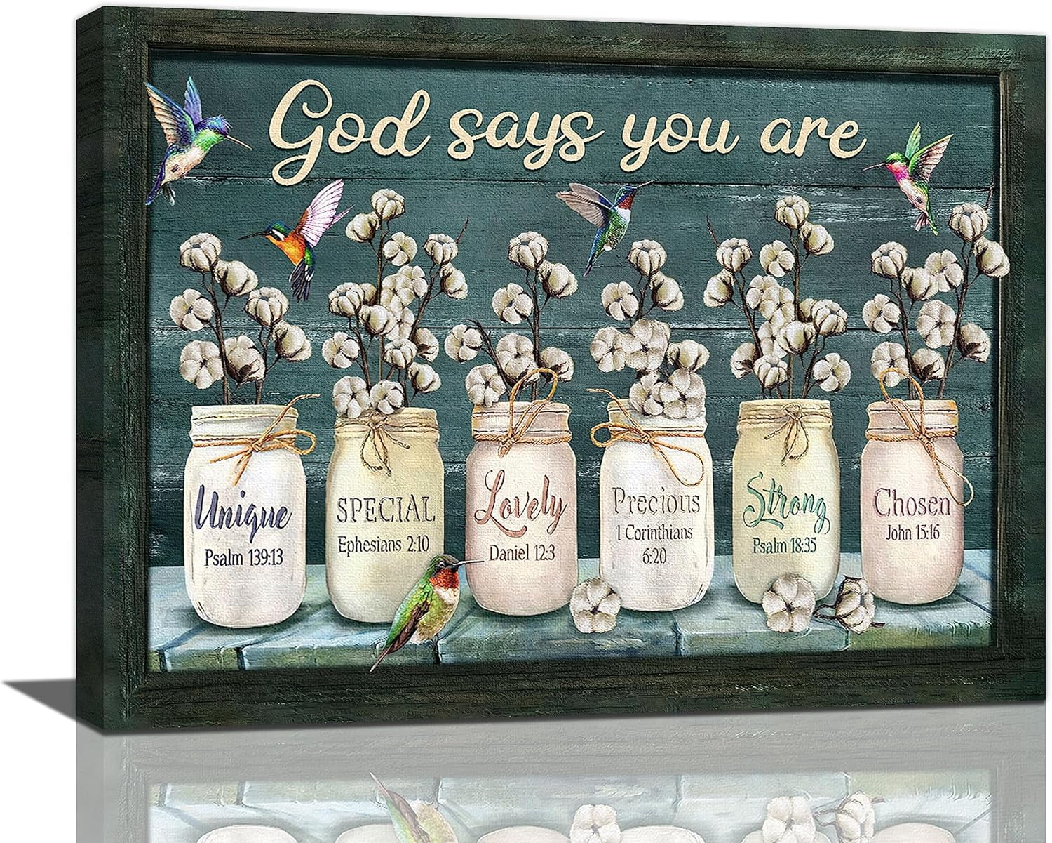 Christian Wall Art Farmhouse Cotton Flower Pictures Wall Decor ...