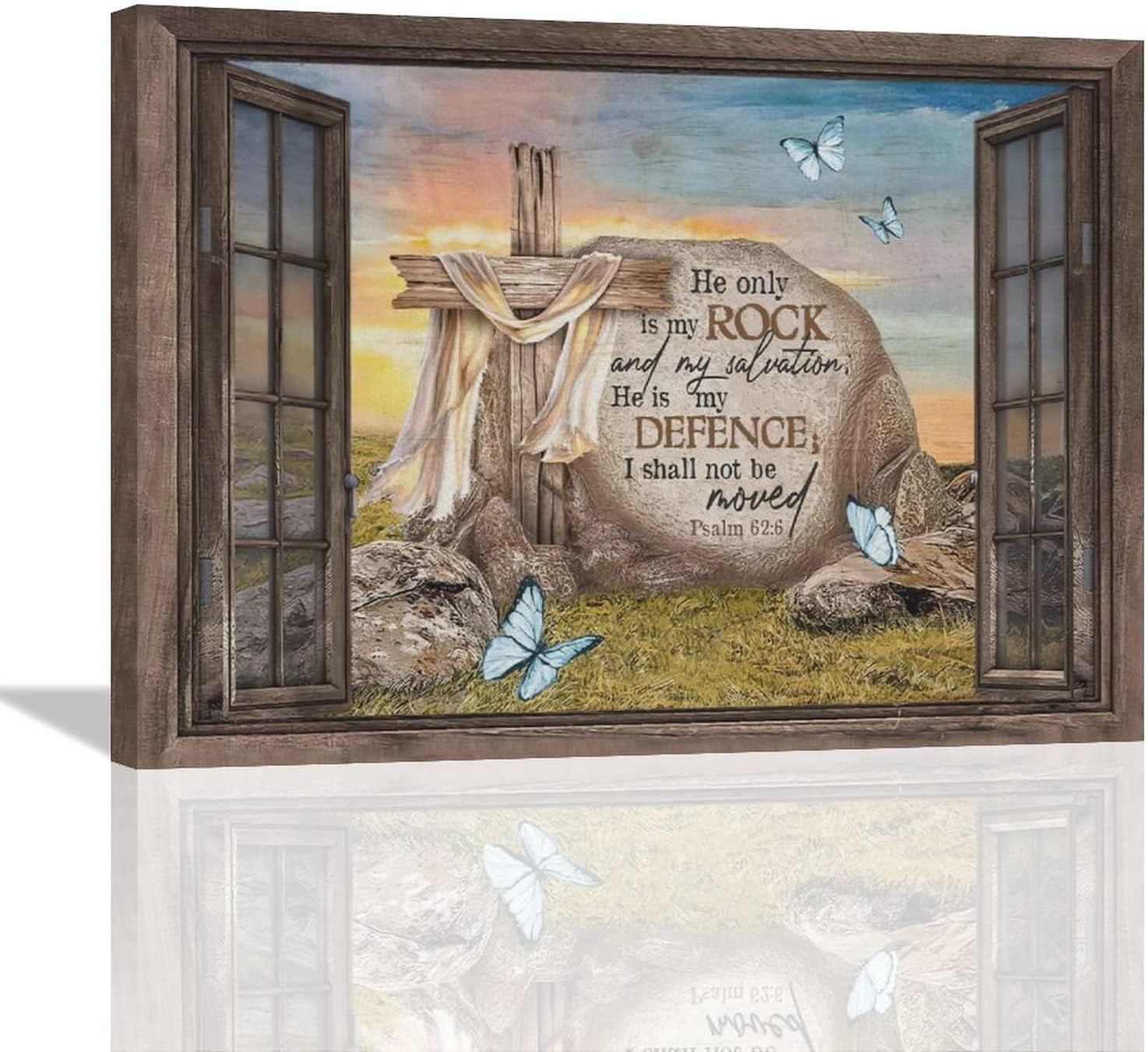 Christian Wall Art Farmhouse Religious Bible Verse Psalm Wall Decor ...