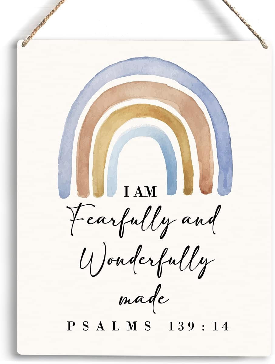 Christian Wall Art I Am Fearfully And Wonderfully Made Wooden Hanging ...