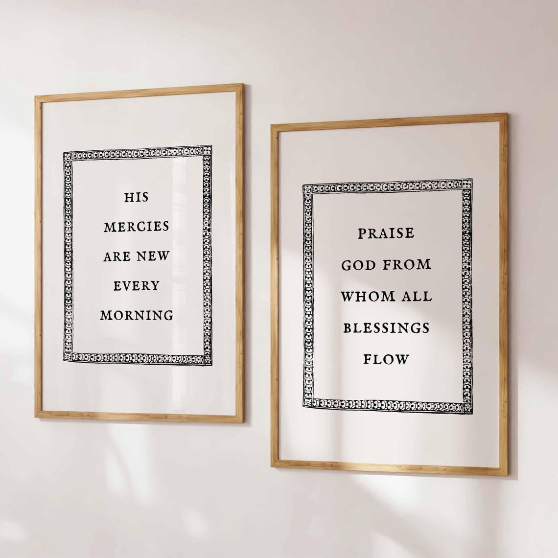 Christian Wall Art Inspirational Quotes Neutral Tones Praise and Mercy ...