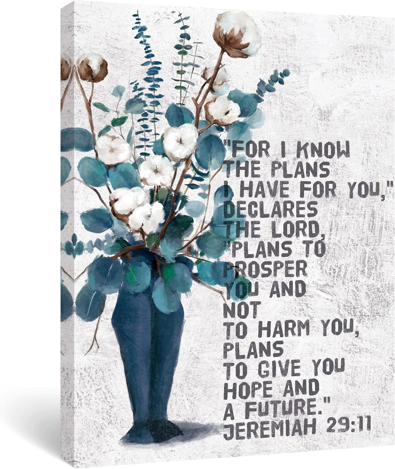 Christian Wall Art Jeremiah 29 11 Bible Verses Wall Decor, Blue Teal ...