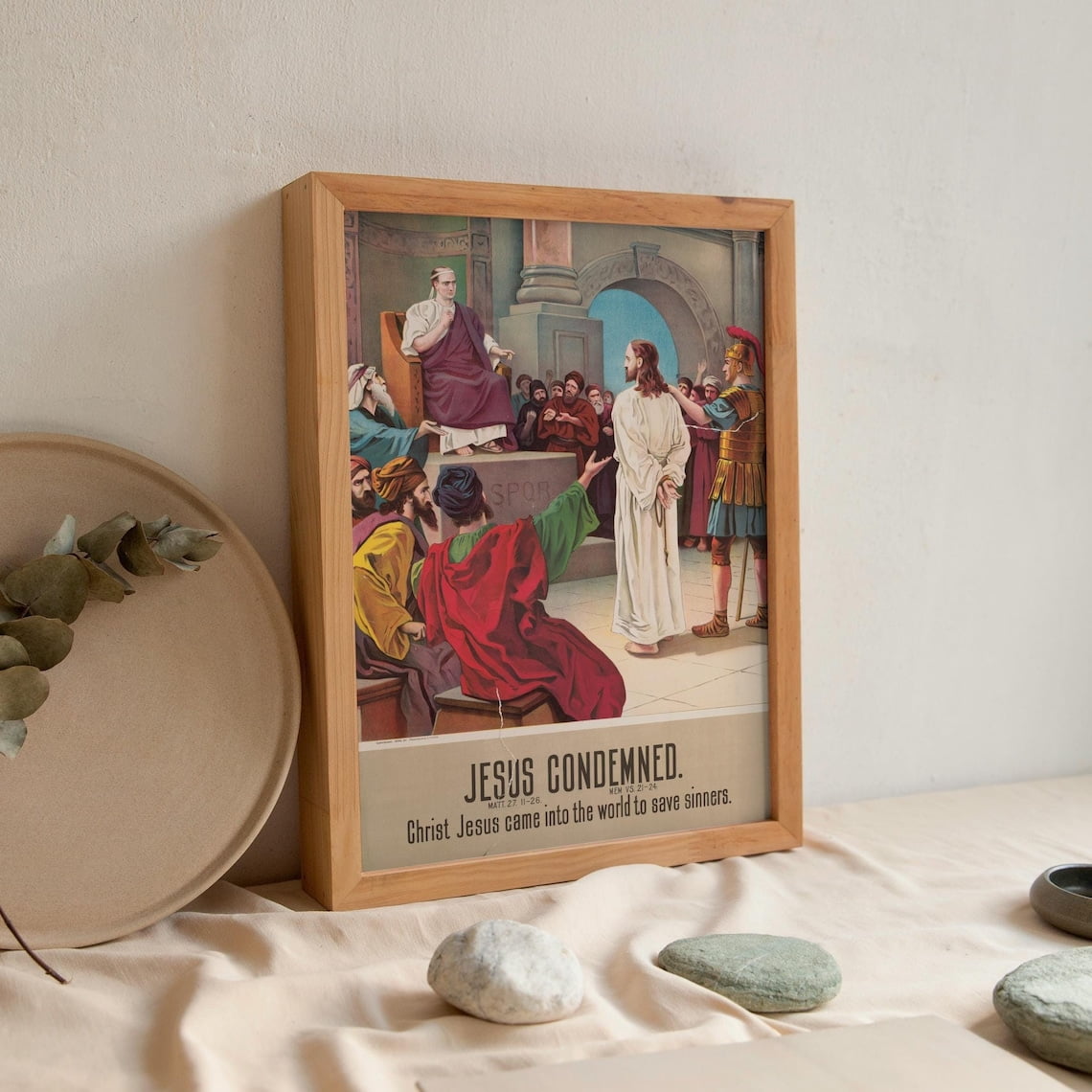 Christian Wall Art, Jesus Condemned, Bible Verse Poster, Matt 27 ...