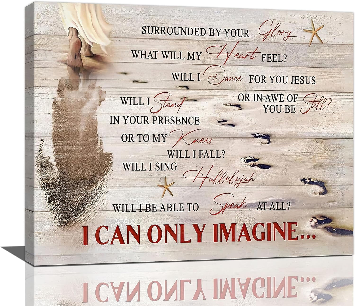 Christian Wall Art Jesus Footprints Beach Pictures Wall Decor ...