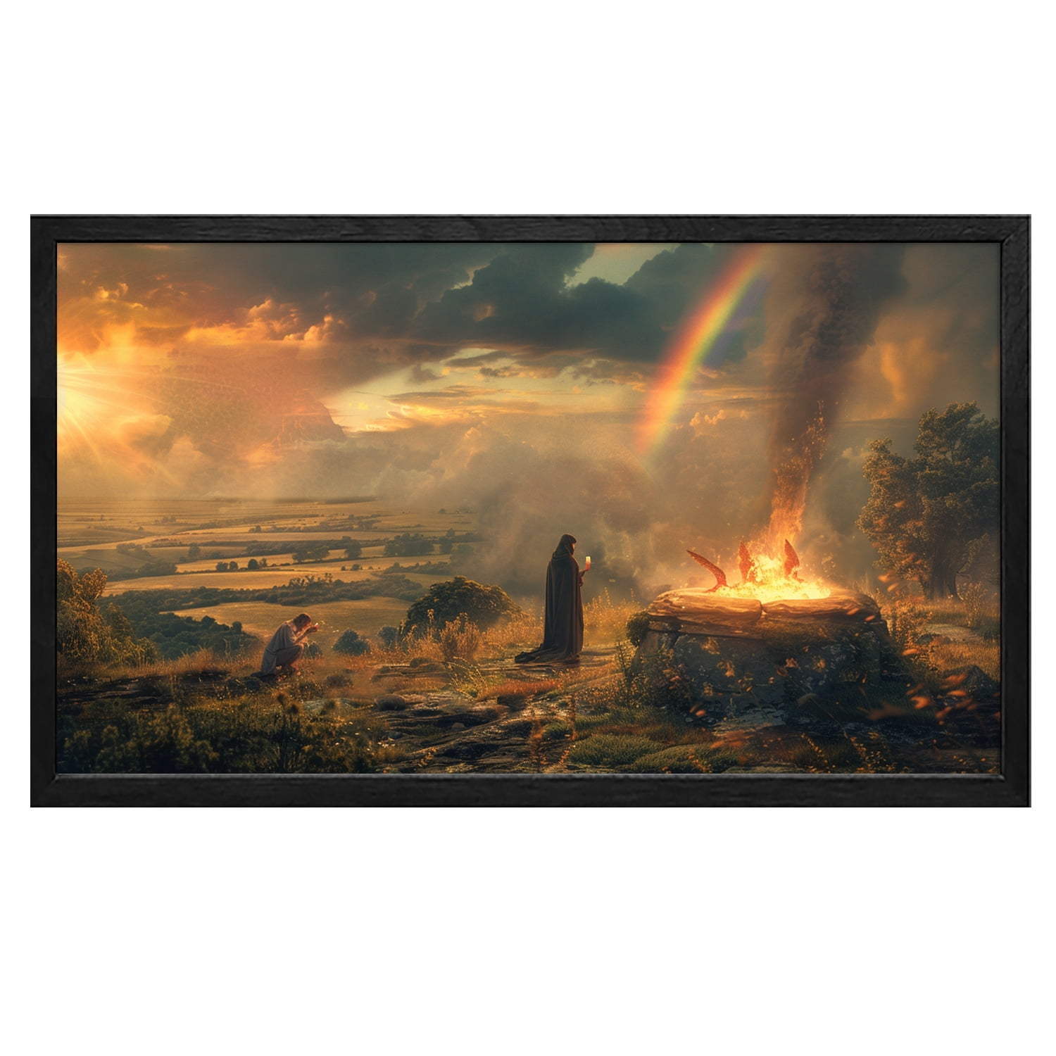 Christian Wall Art Jesus God Canvas Art God Blessing To Noah Painting ...