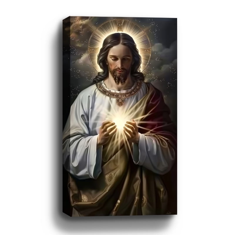 Christian Wall Art Jesus God Canvas Art Prayer To The Sacred Heart Of ...
