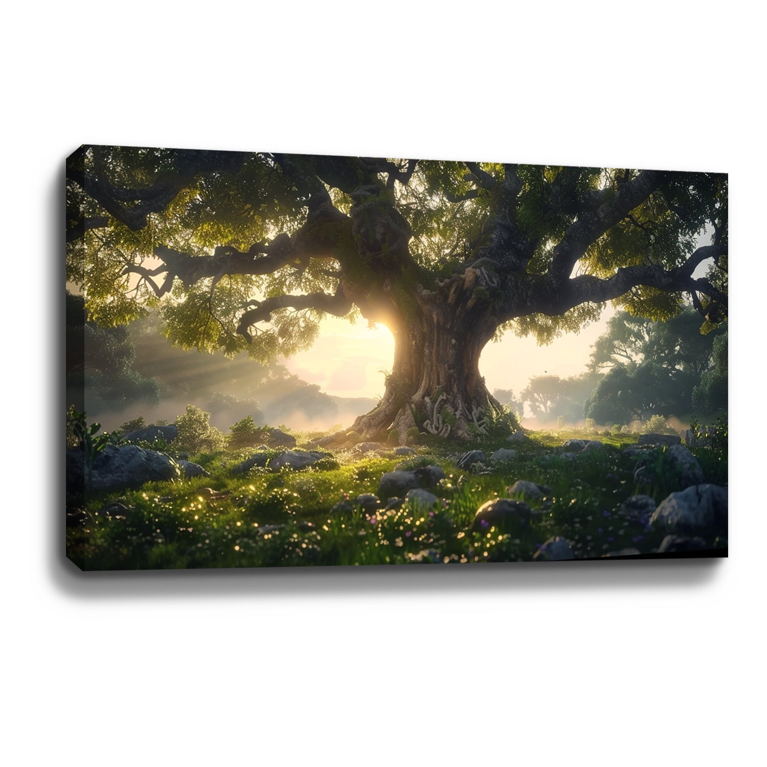 Christian Wall Art Jesus God Canvas Art The Tree Of Life Painting For ...