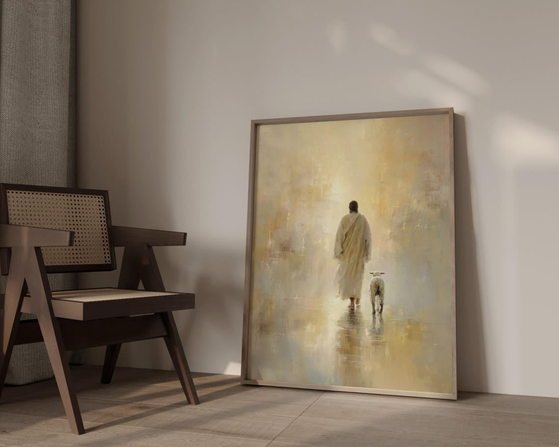 Christian Wall Art Jesus Leaves the 99 Faith Decor for Home or Pastor 3 ...