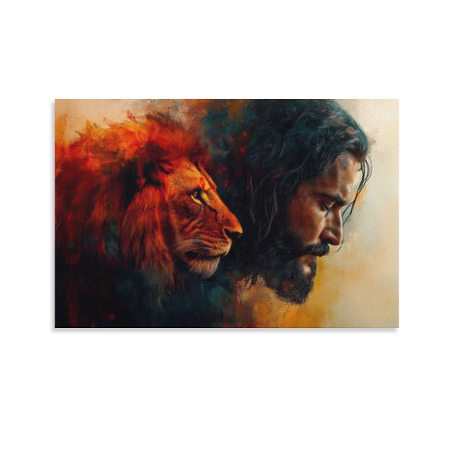 Christian Wall Art Jesus And The Lion of Judah Poster Bible Modern ...