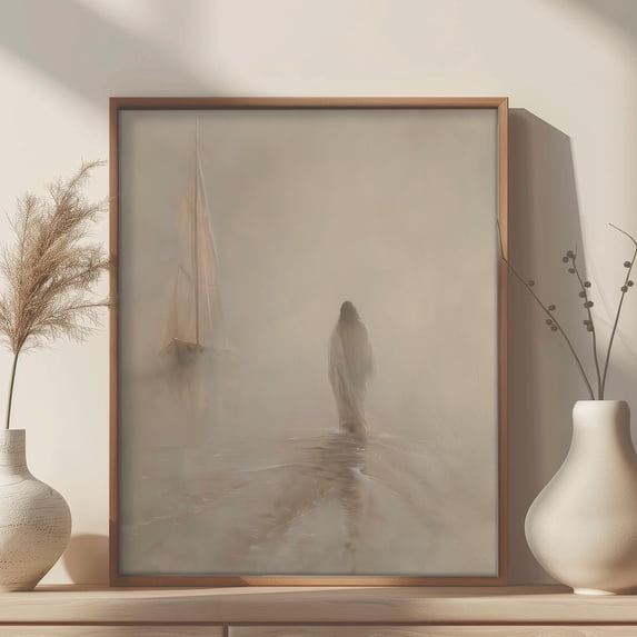 Christian Wall Art Jesus Walk On Water Jesus Art Bible Art Religious ...
