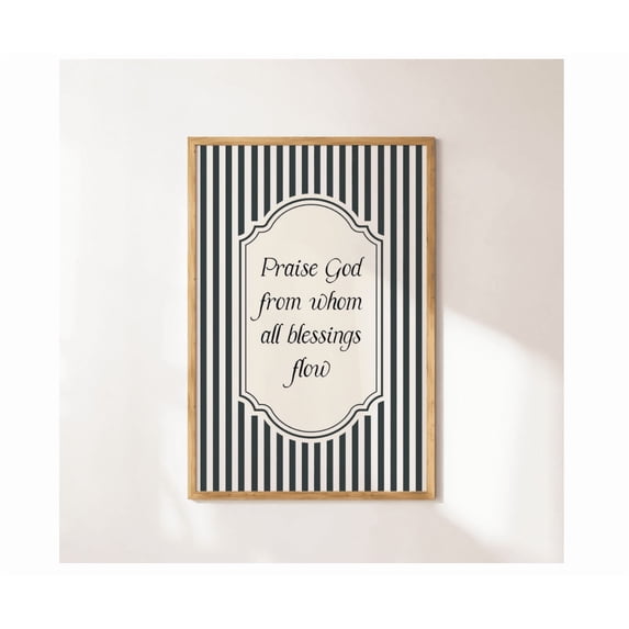Christian Wall Art Praise God From Whom All Blessings Flow Elegant ...