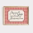Christian Wall Art - Praise God Print Poster Scripture Artwork with Red ...