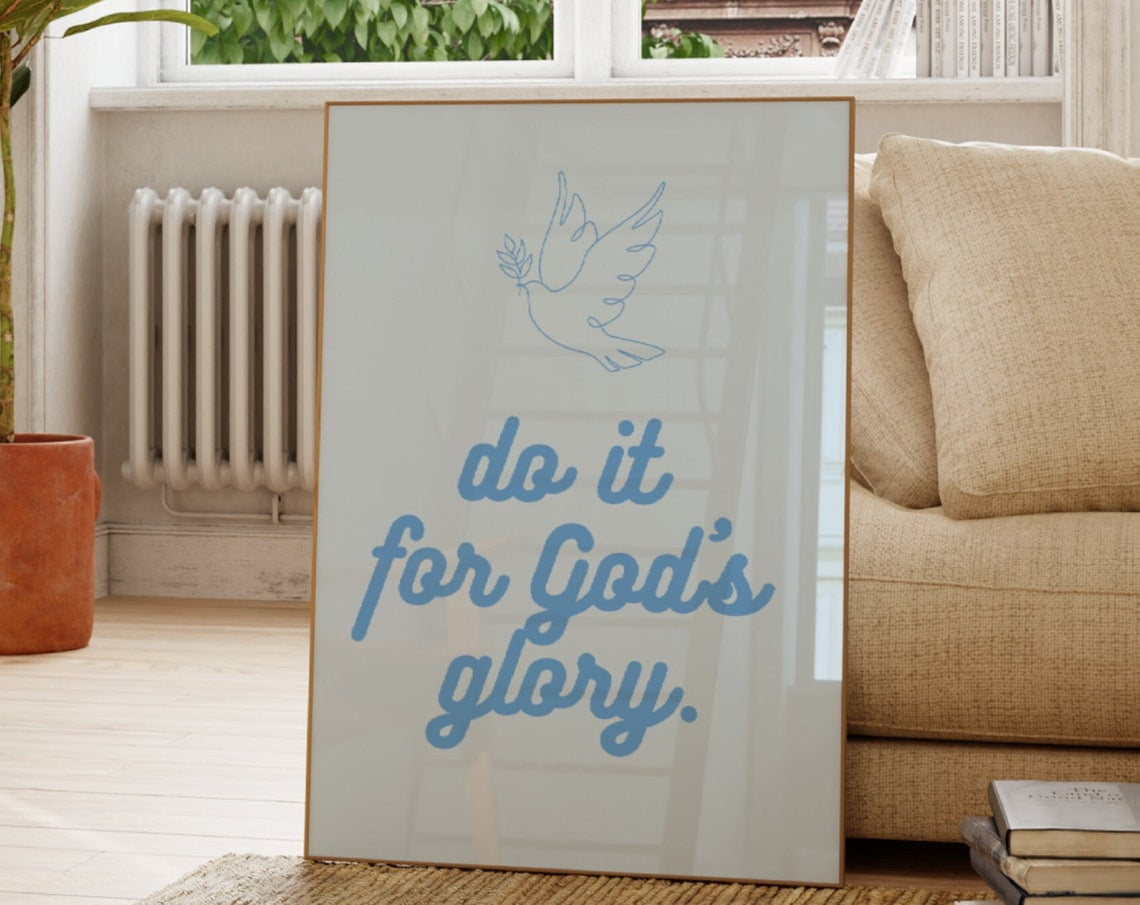 Christian Wall Art Print God'S Glory Trendy Dorm Room Poster Preppy ...