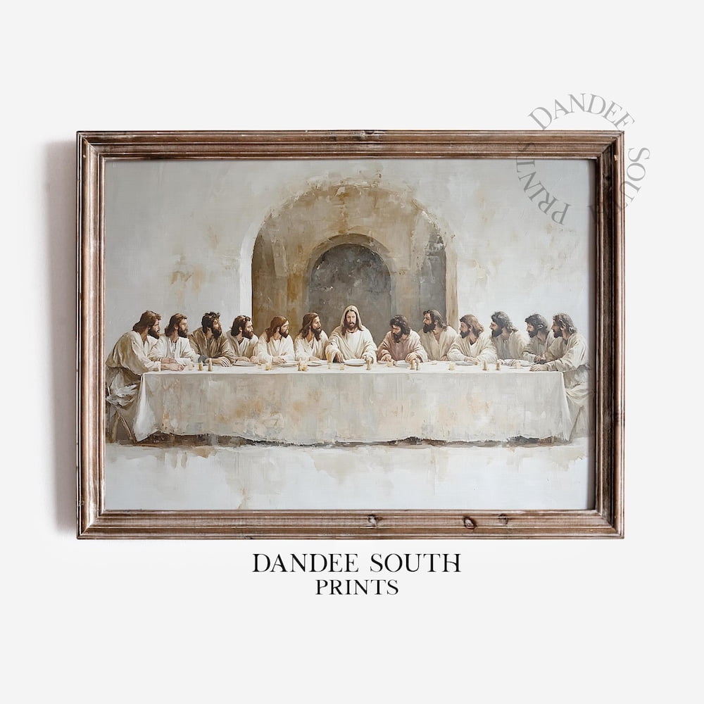 Christian Wall Art Print, The Last Supper Wall Art, Jesus And Twelve ...