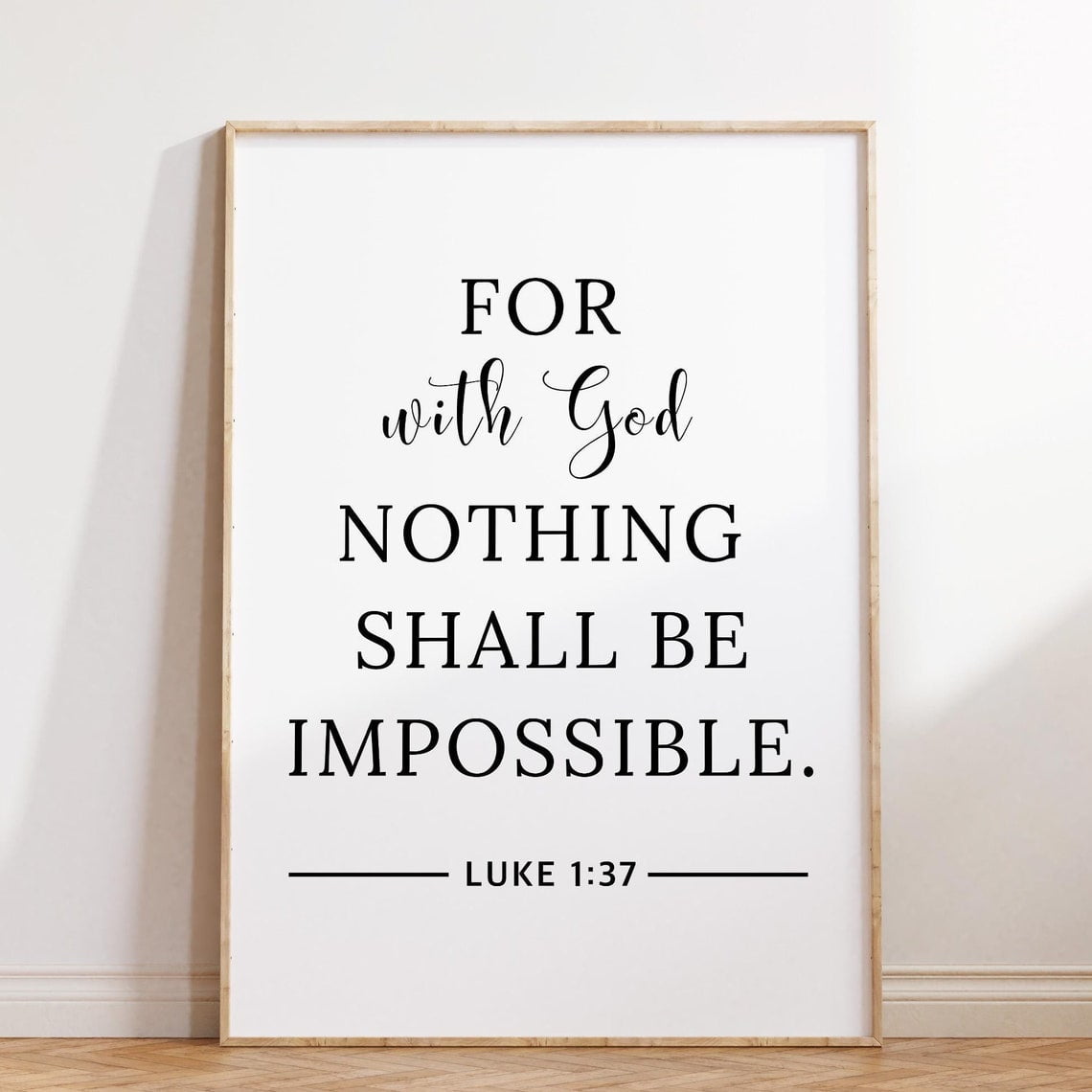 Christian Wall Art Print, Religious Poster, Luke Scripture Print, Faith ...