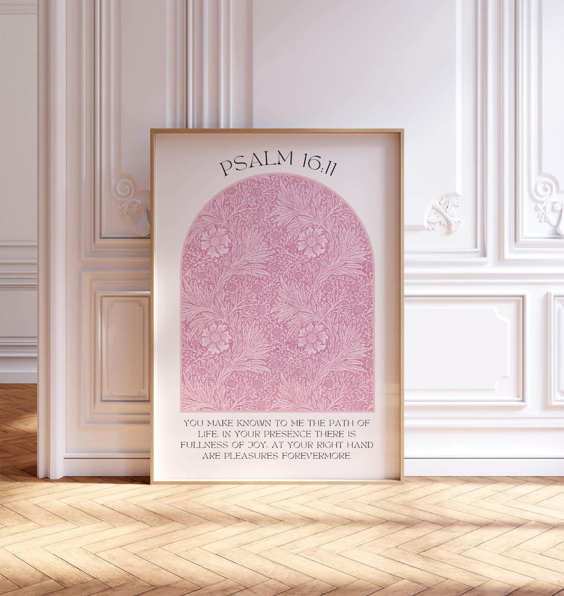 Christian Wall Art Psalm 16:11 Wall Art Floral Christian Print Blue ...