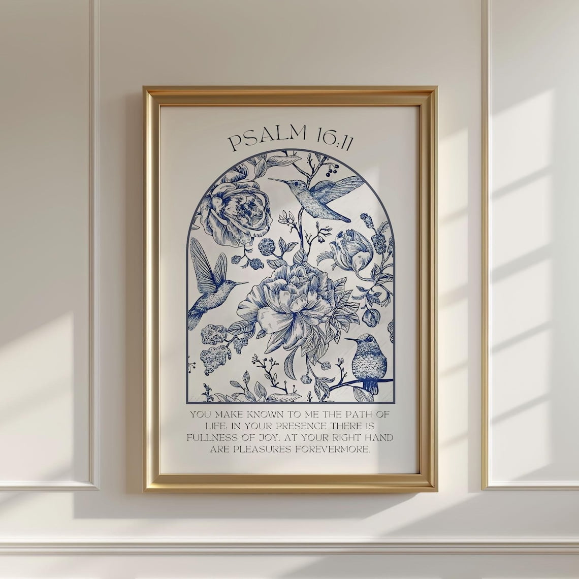 Christian Wall Art Psalm 1611 Wall Art Hummingbird & Floral Christian ...