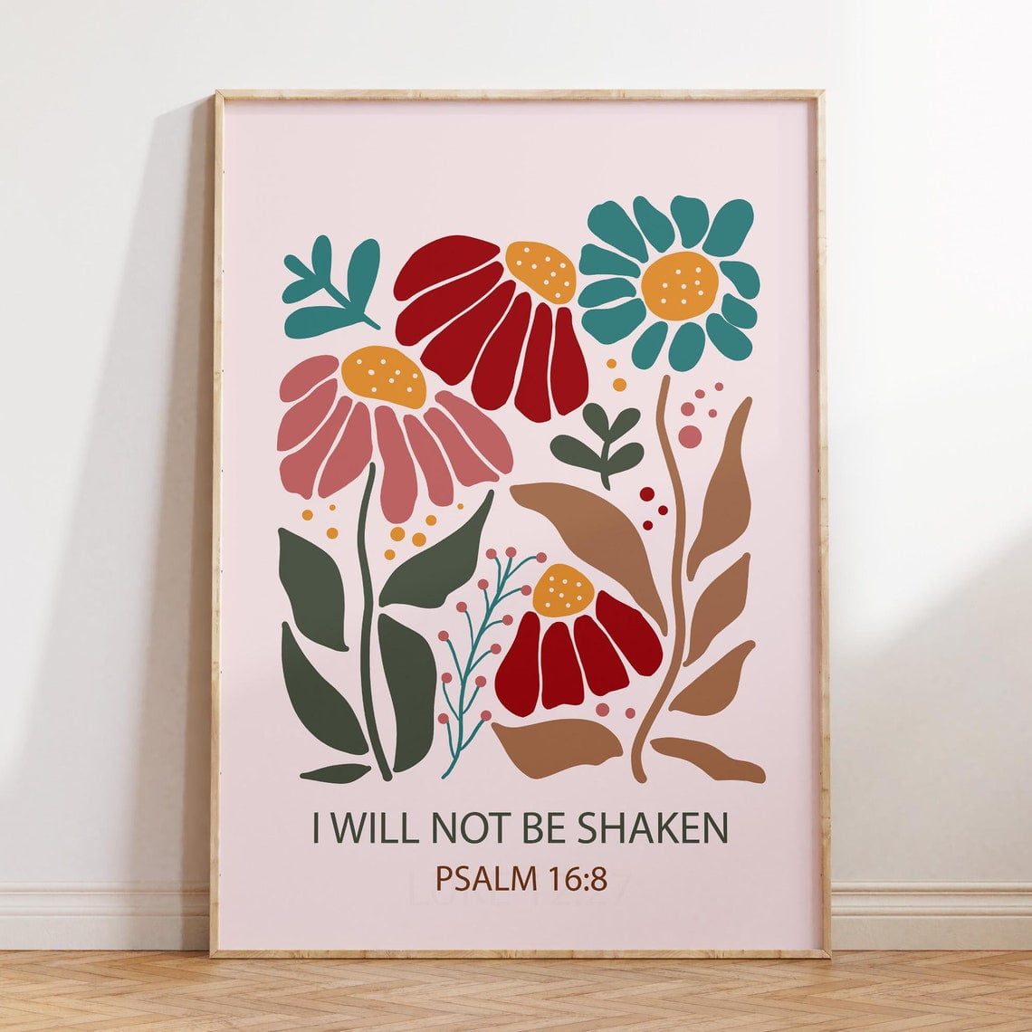 Christian Wall Art, Psalm Scripture, Religious Poster, Flower Wall ...