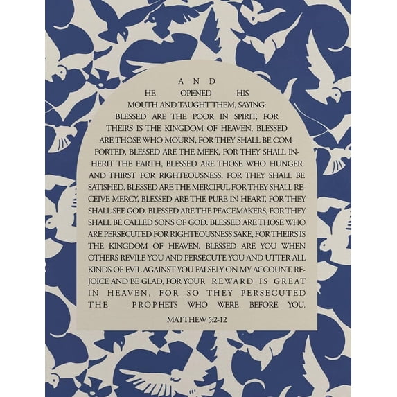 Christian Wall Art Religious Bible Verse Decor Scripture Matthew 5:2-12 ...