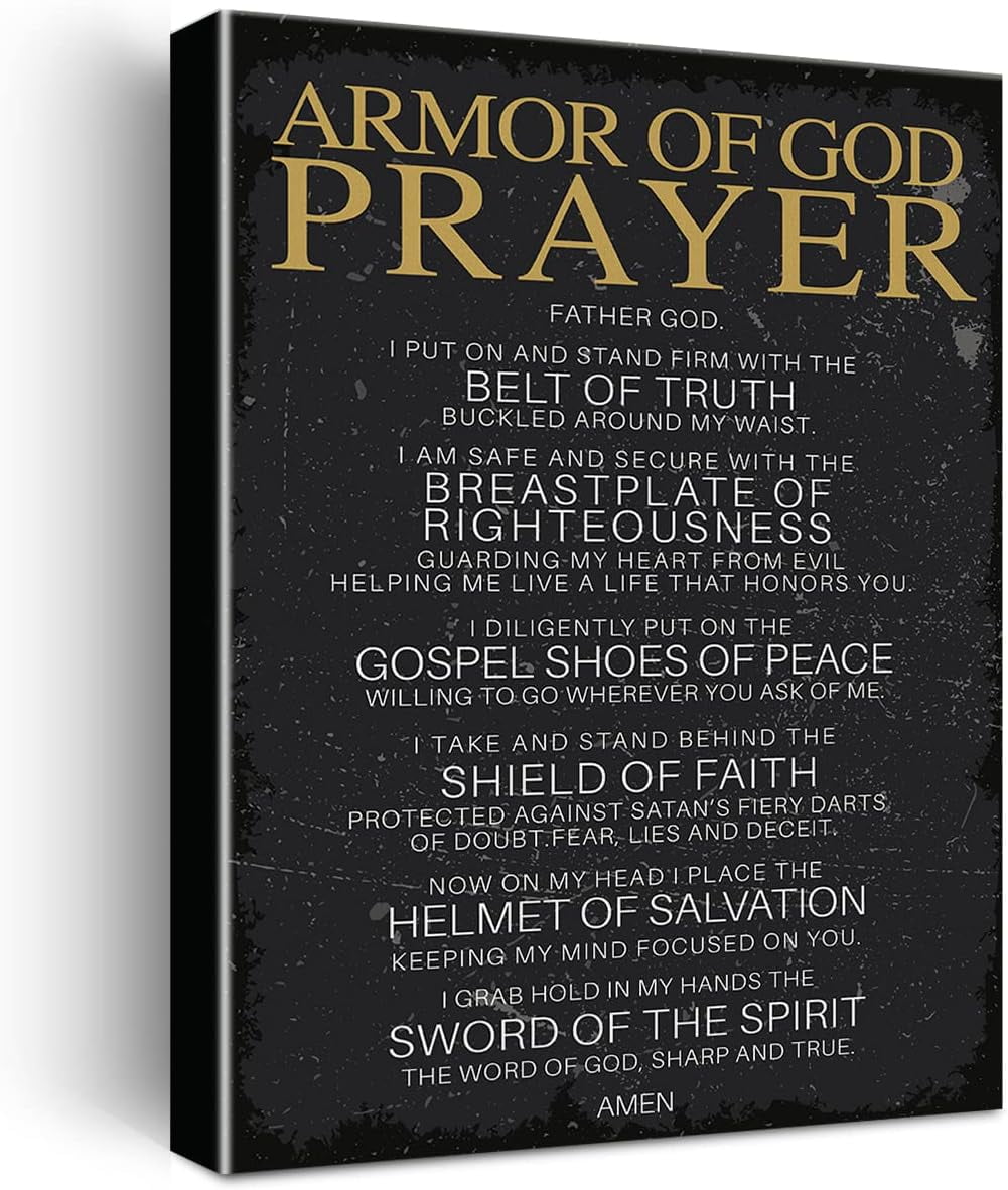 Christian Wall Art Religious Prayer Canvas Print with Inspirational ...