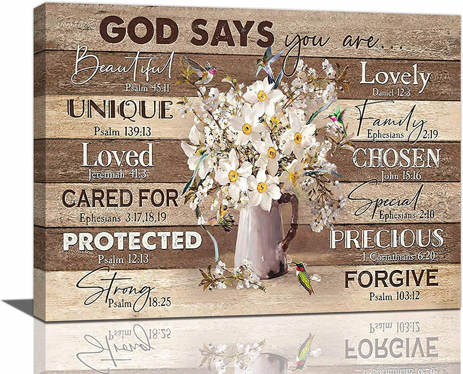 Christian Wall Art Rustic Flower Pictures Wall Decor Country Farmhouse ...
