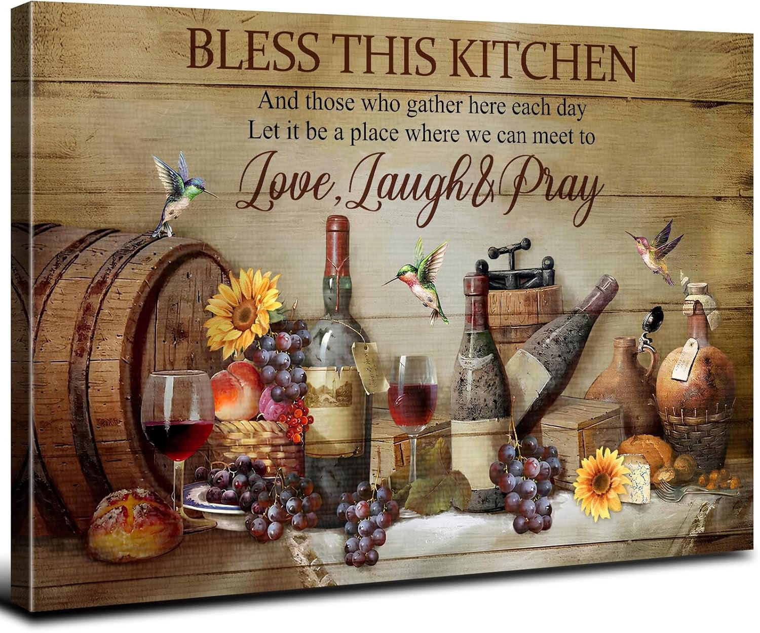 Christian Wall Art Rustic Wine Decor Dining Room Pictures Farmhouse ...