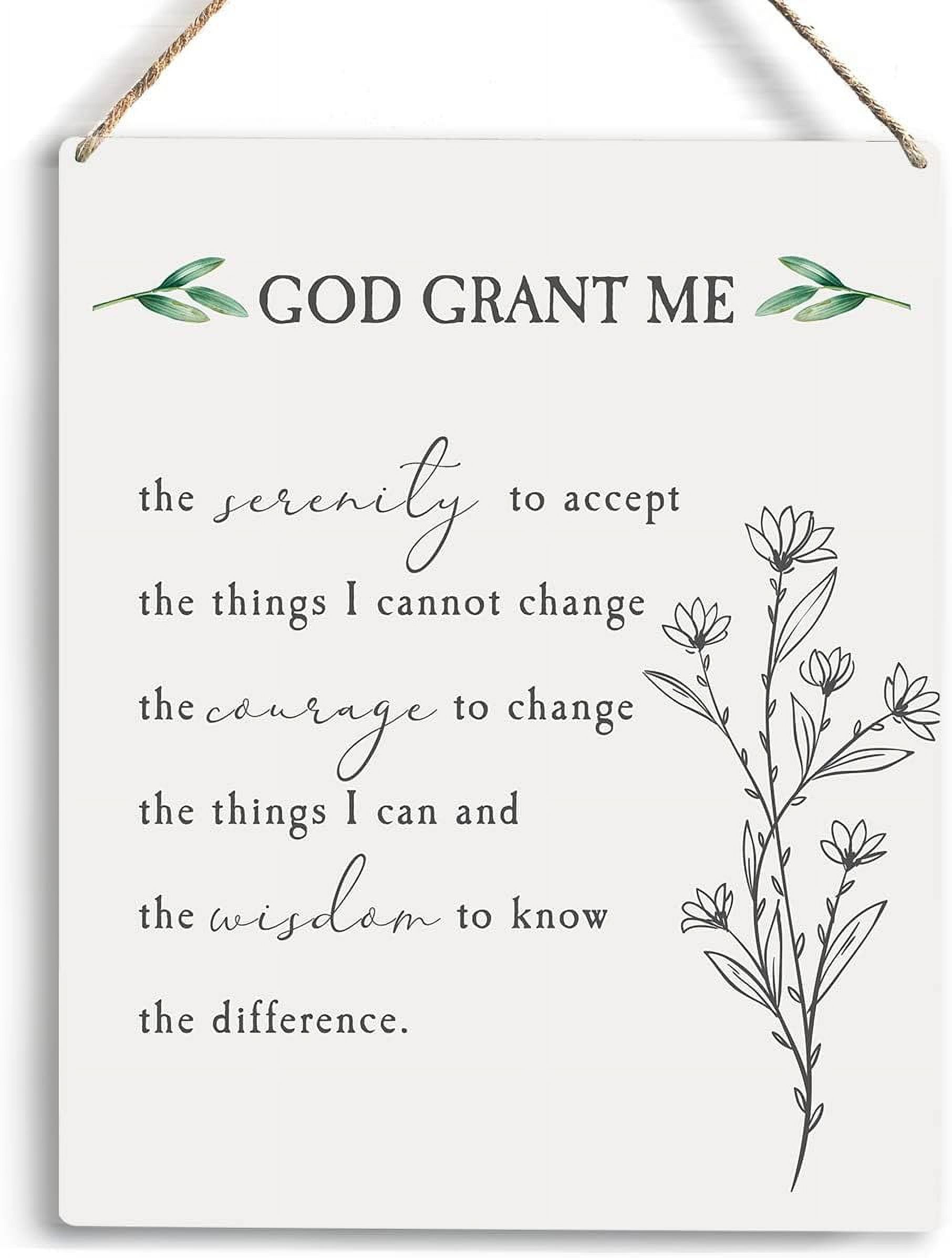 Christian Wall Art Serenity Prayer Wooden Hanging Sign Farmhouse ...