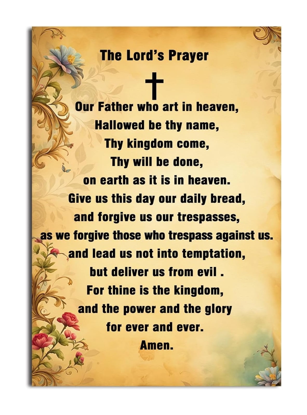 Christian Wall Art for Home and Church, The Lord's Prayer Print, Our ...
