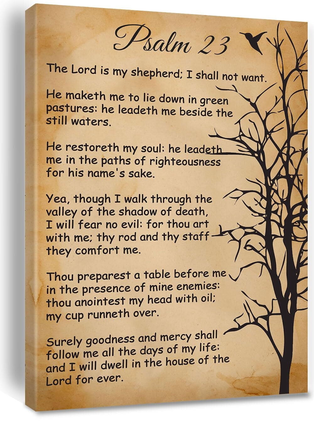 Christian Wall Art poster Psalm 23 the Lord is My Shepherd Canvas Print ...