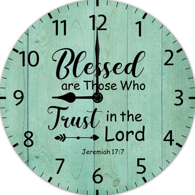 Christian Wall Clock Blessed are Those Who Trust in The Lord Clock ...