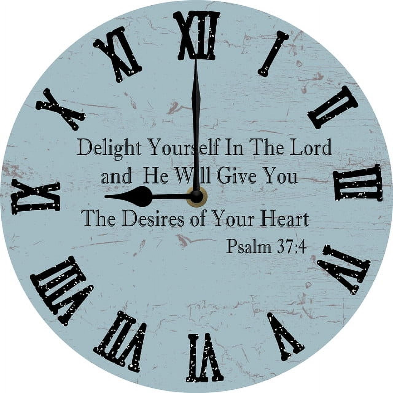 Christian Wall Clock Delight Yourself In The Lord Christian Clock ...